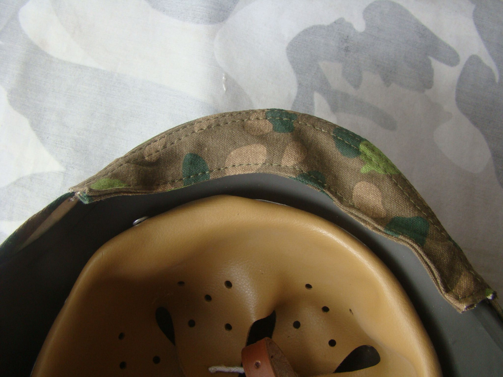 WWII GERMAN WH ELITE FIELD DOT 44 PEA CAMO M35 CAMO HELMET COVER CAP ...