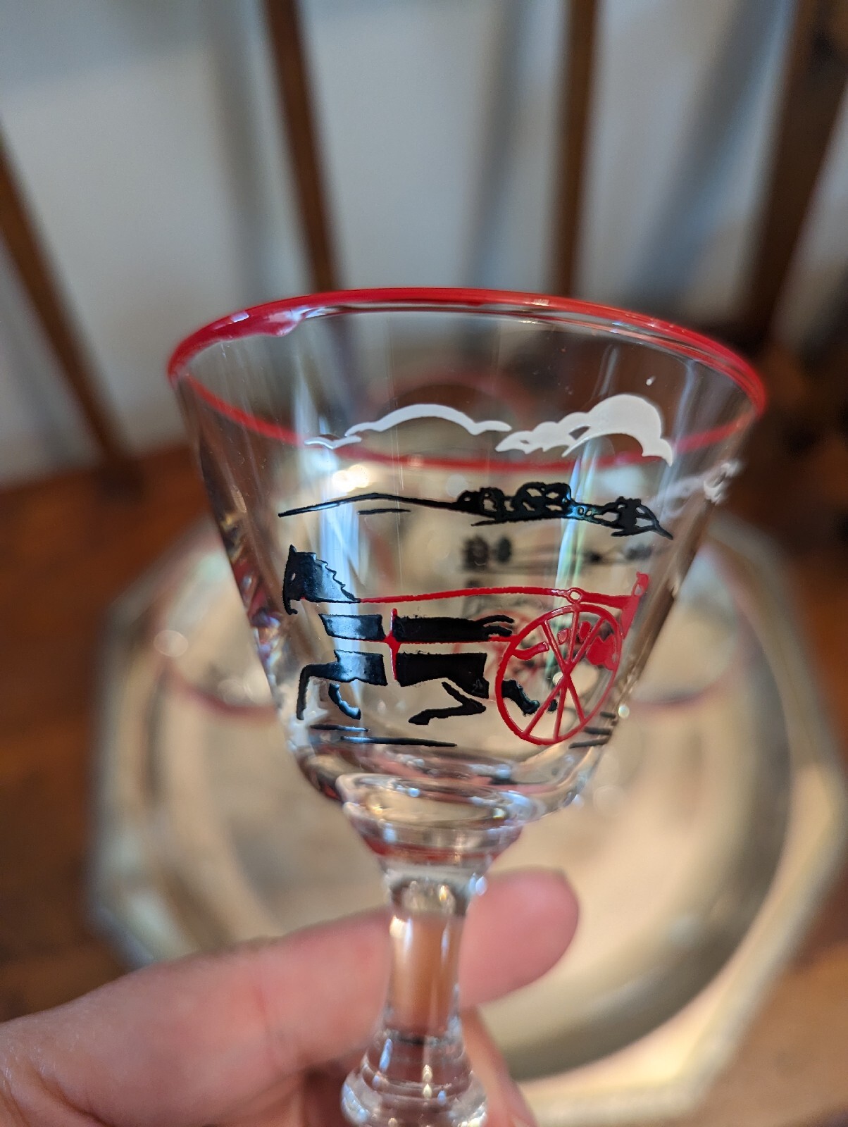 Libbey Coaching Days Cordial Cocktail Glasses 1950s Set Of 4 Barware | eBay