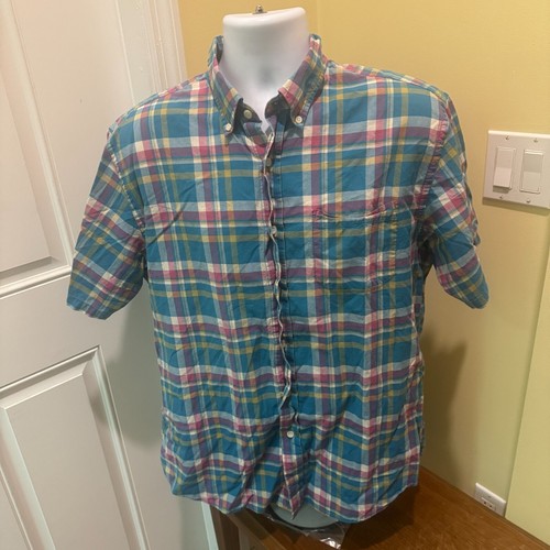 Surf Pendleton Shirt Mens Large Multicolor Plaid Button Down Short ...