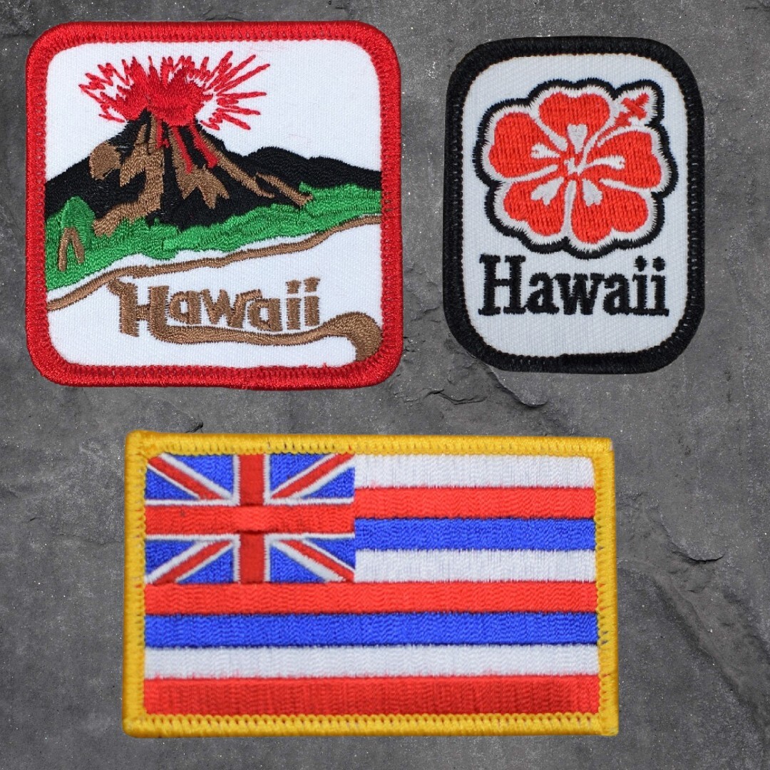 Hawaii Patch Set - Volcano, Hibiscus, HI Flag Badge, Oahu, Molokai(Iron ...