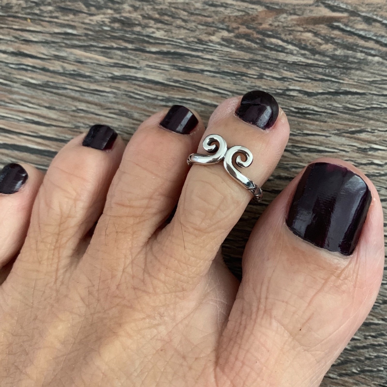 Sterling Silver Double Spiral Toe Ring, Silver Rings, Swirl Ring, Beach ...