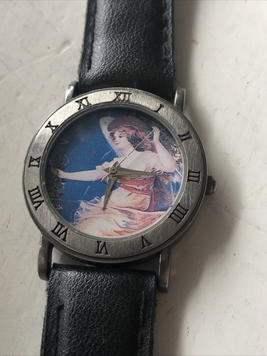 Vintage Circa Angels Quartz Watch Unisex Gold Tone Leather Roman New | eBay