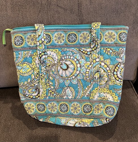 Vera Bradley Purse Turquoise & Lime Retired Peacock Pattern Tote Bag | eBay