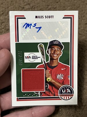 2022 Panini USA Stars and Stripes baseball Miles Scott # SSS-MS patch ...