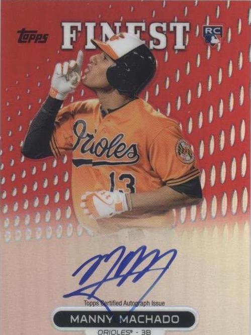 2013 Topps Finest - Autograph Rookie Refractor Manny Machado #RA-MM Red ...