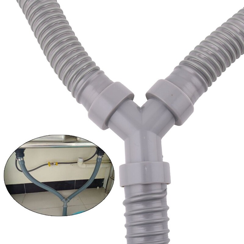 3.3Ft Washing Machine PVC Y Shaped Drain Discharge Hose Washer Pipe ...
