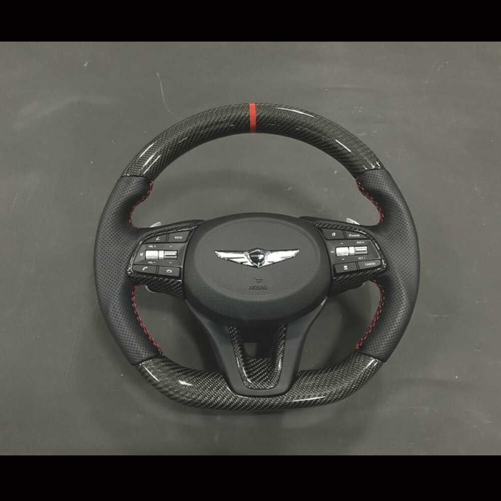 Real Carbon Fiber D cut Steering wheels For Hyundai Genesis G70 2017 ...