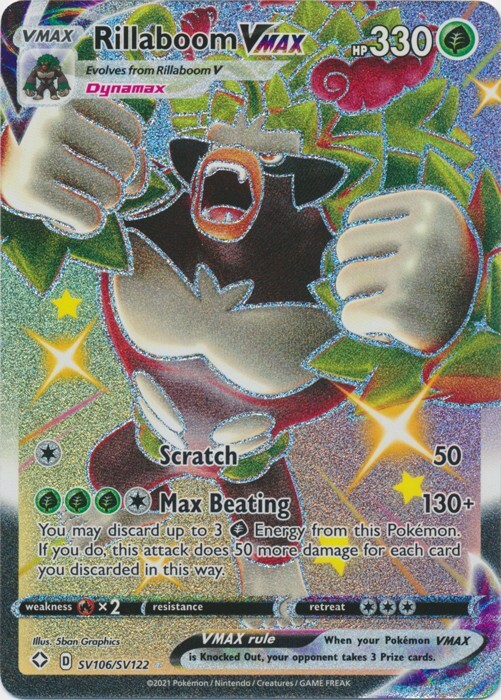 Rillaboom VMAX SV106/SV122 Shiny Holo Rare Hidden Fates Pokemon TCG | eBay