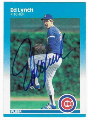 ED LYNCH 1987 FLEER AUTOGRAPHED SIGNED # 567 CHICAGO CUBS | eBay