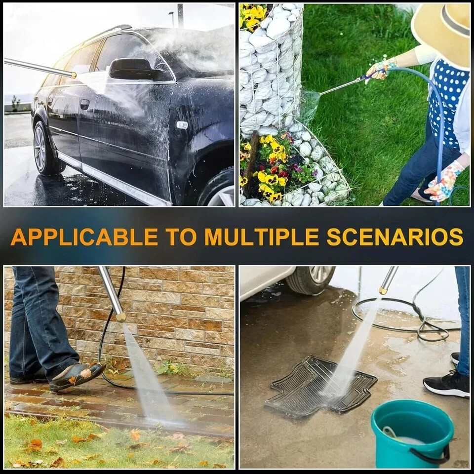 High Pressure Power Washer Water Spray Gun Hose Attachment Jet Sono ...