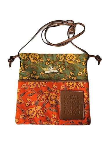 LOEWE Shoulder Bag Canvas Orange Total Pattern Used | eBay