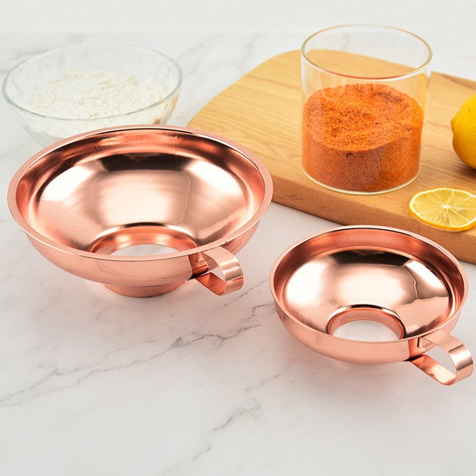 1Pc Practical Oil Wine Filter Funnel Kitchen Liquid Separator Rose Gold ...