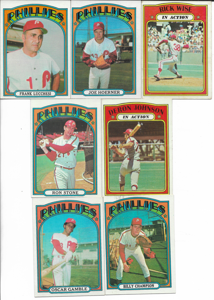 1972 Topps Baseball Phillies 16 Card Lot With Denny Doyle Hi#768 VG | eBay