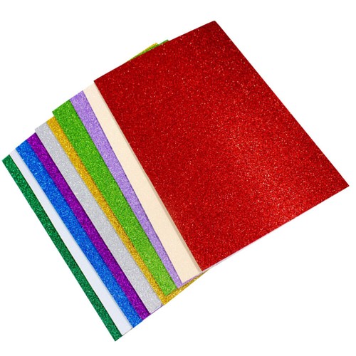 10 PCS EVA Sponge Paper Glitter Fabric Sheets Children's Craft ...