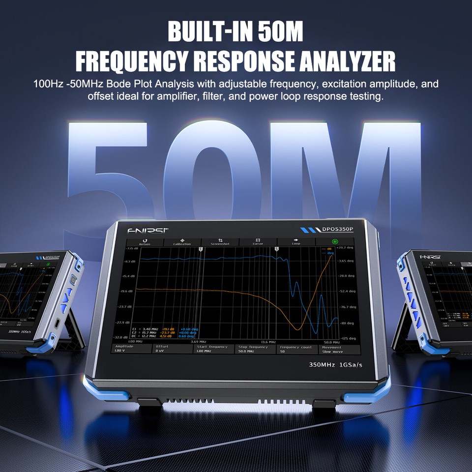 FNIRSI DPOS350P 4-in-1 350MHz Flat Panel Oscilloscope Signal Generator ...