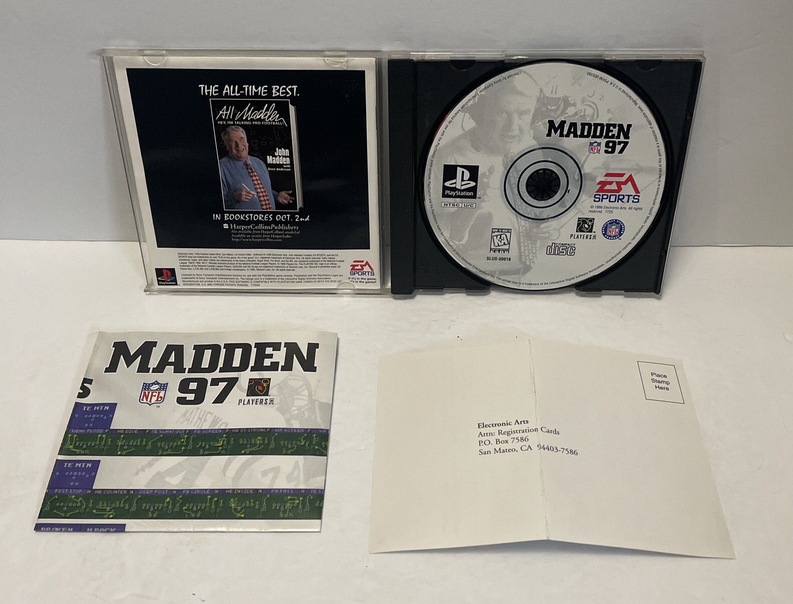 Madden NFL 97 PS1 PlayStation 1 Complete Registration Card Poster CIB ...