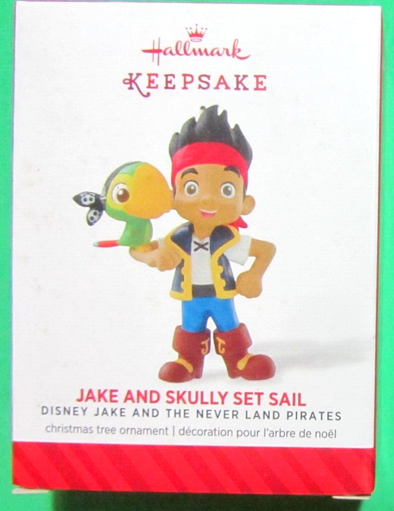 2014 HALLMARK DISNEY JAKE & SKULLY PARROT SET SAIL CHRISTMAS ORNAMENT ...