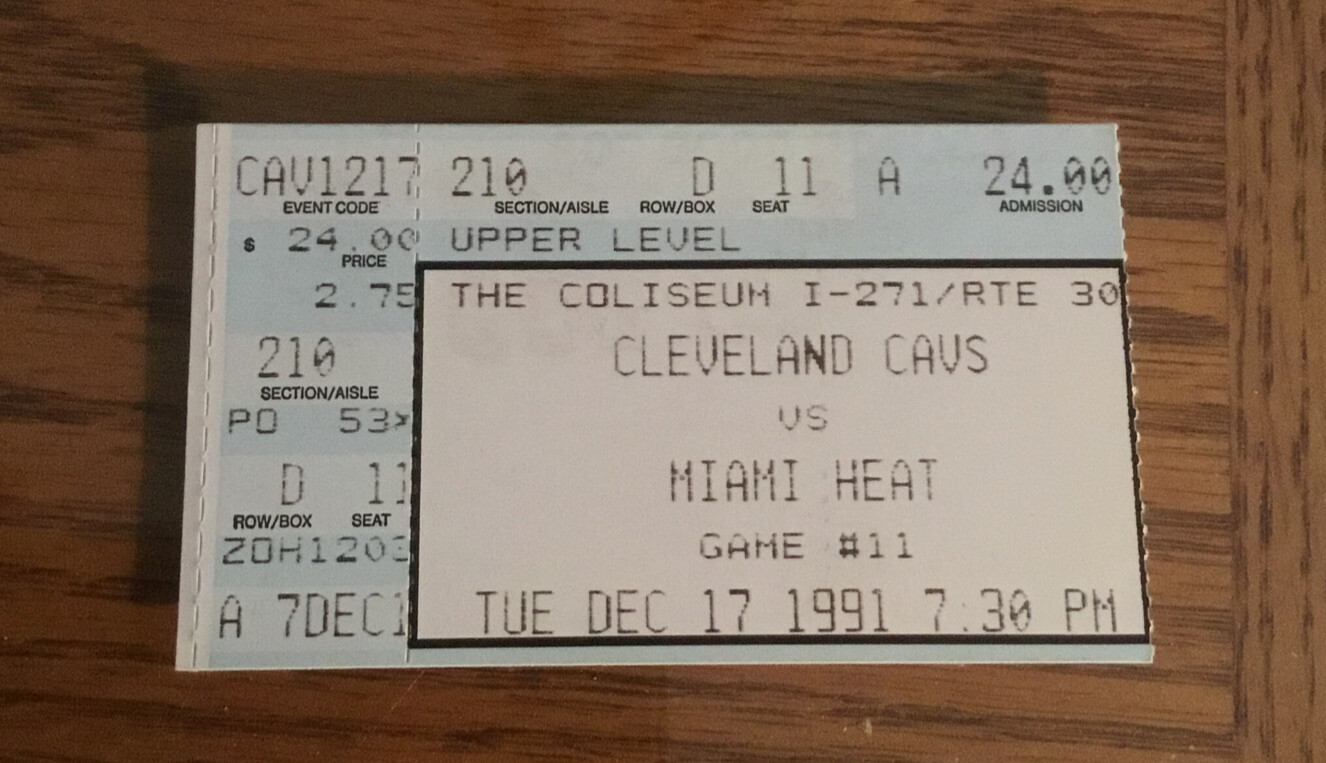 NBA Basketball Cleveland Cavaliers Vs Miami Heat, Vintage Ticket Stub ...