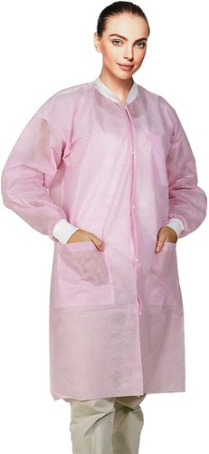 White Disposable Lab Coats for Adults, Small. 50 Pack Medical PPE Coat ...