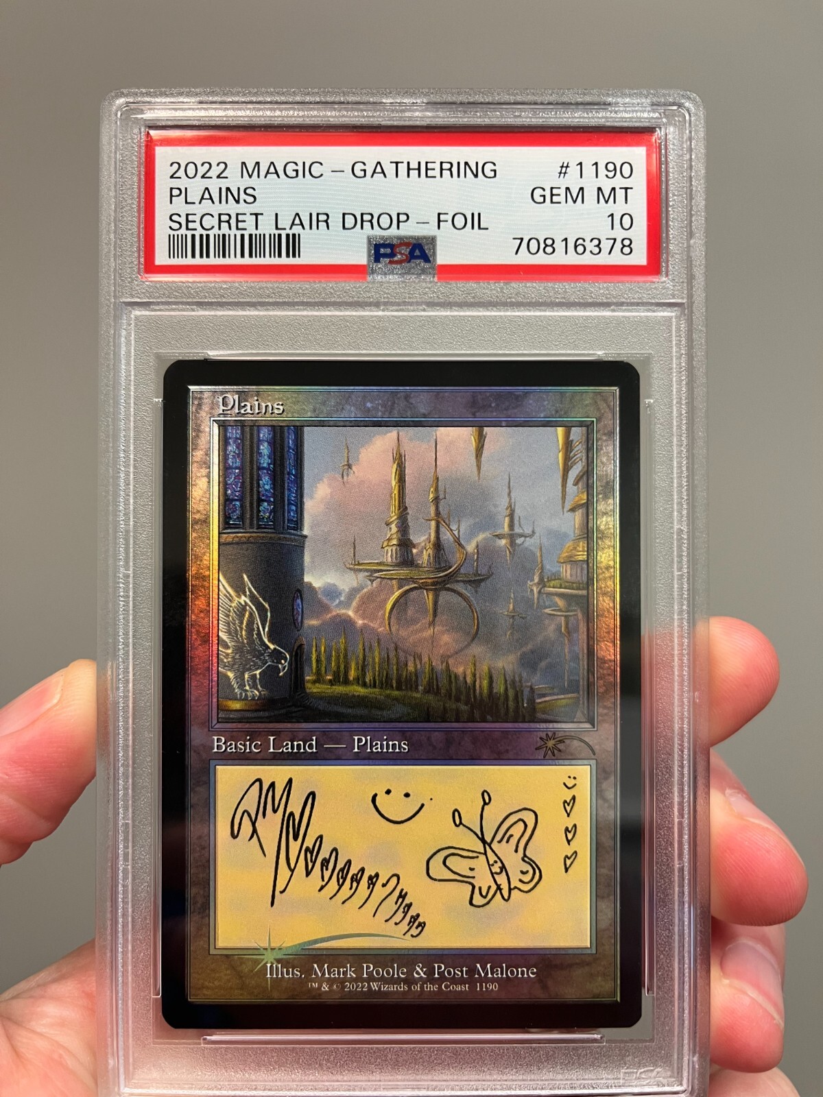 MTG Secret Lair X Post Malone The Lands FOIL Magic PSA 10 Plains 2022 ...