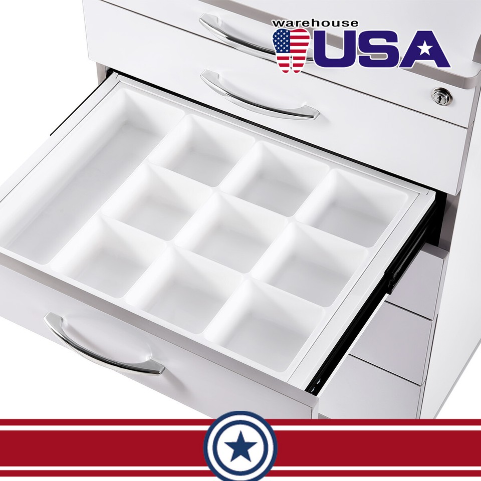 Dental Storage Cabinet Drawers Mobile Utility Cart /Dental Trolley ...