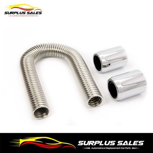 R7308 RPC STAINLESS STEEL RADIATOR HOSE KIT 36" HOSE LENGTH CHROME END ...