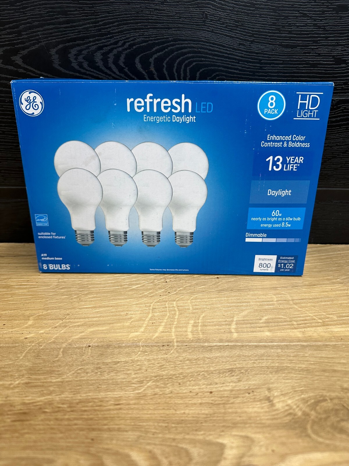 GE Refresh HD Energetic Daylight 8.5W LED Light Bulb (Pack of 8 ...