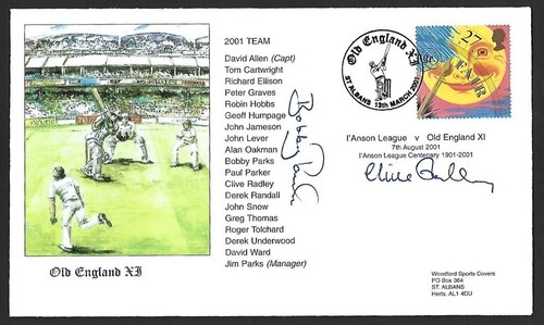 CRICKET 2000 Old England XI cover signed by Booby Parks & Clive Radley ...