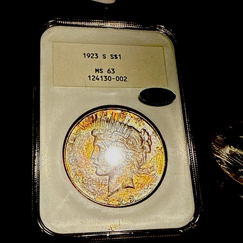 1923 S Peace Dollar NGC Ms63 Old Slab! Monster Epic Color Chromatic ...