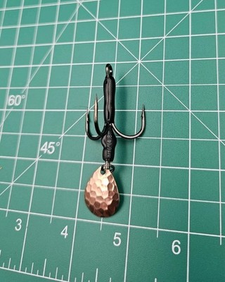 Handmade 2/0 Bladed Treble Hook Black With Hammered Copper Colorado ...