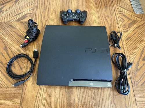 Sony PlayStation 3 PS3 Slim CECH-2001A 120GB Console w/ Controller ...