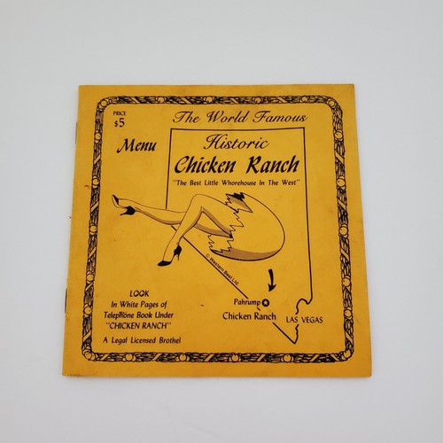 World Famous Historic Chicken Ranch Whore House Brothel Menu Nevada ...