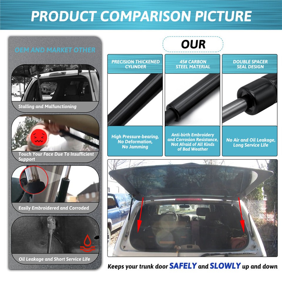 2pcs For 1991-2002 Ford Explorer Rear Window Glass Lift Support Gas ...