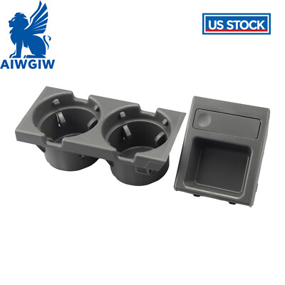 Gray Center Console Cup Holder W/Coin Holder For BMW E46 323i 325i 328i ...