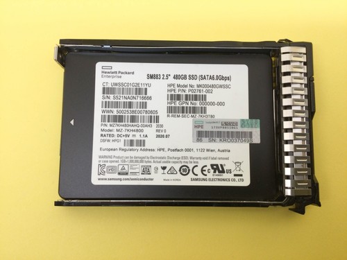 P18432-B21 HPE 480GB SATA 6G MIXED USE SFF SC MV SSD P18477-001 P18433 ...