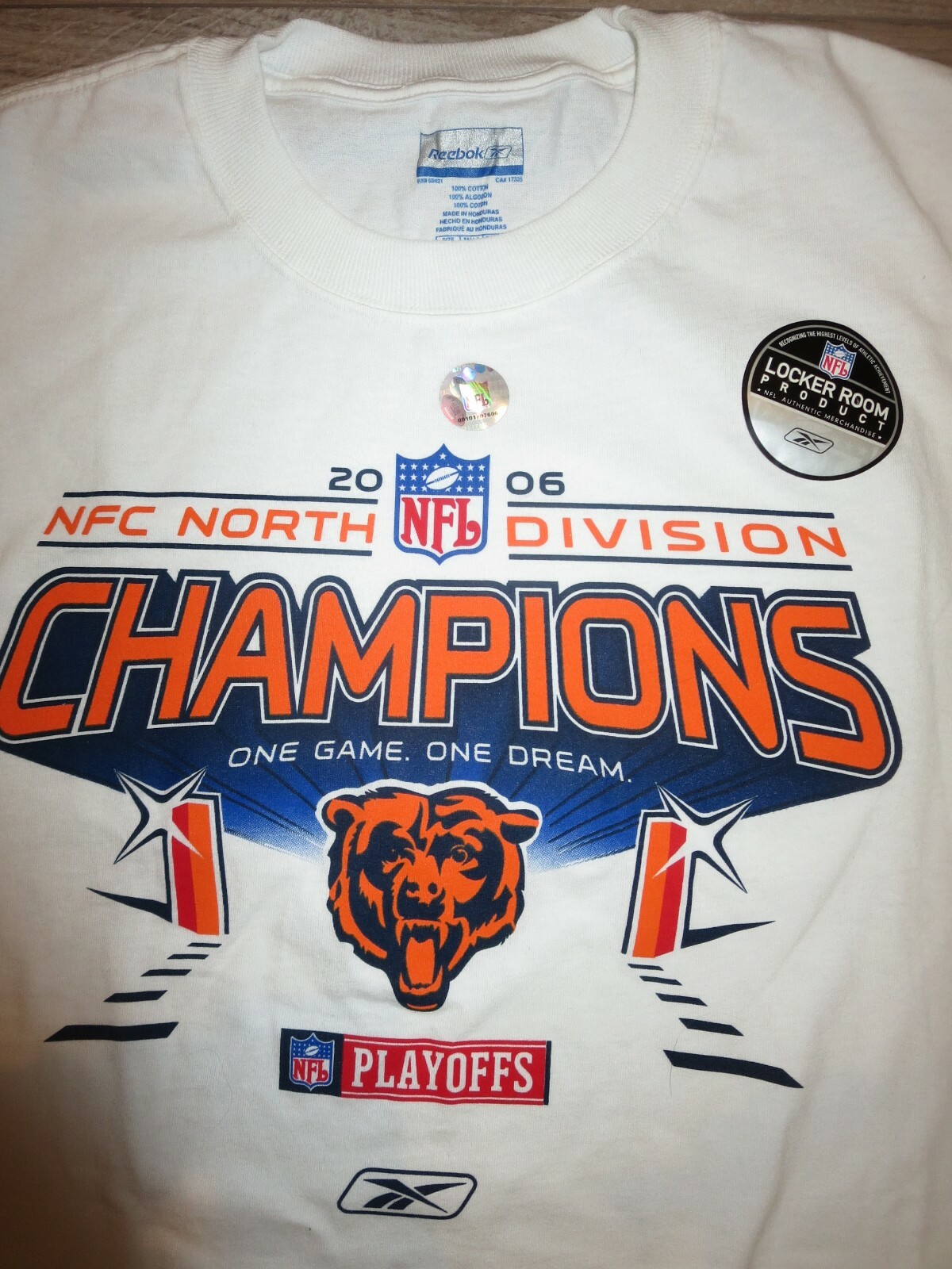 Chicago Bears 2006 NFC North Division Champs Locker Room Reebok T-Shirt ...
