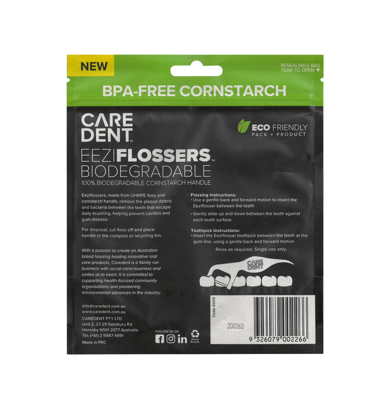 Caredent Eeziflossers Biodegradable - Pack of 12 bags of 50 - ( 600 ...