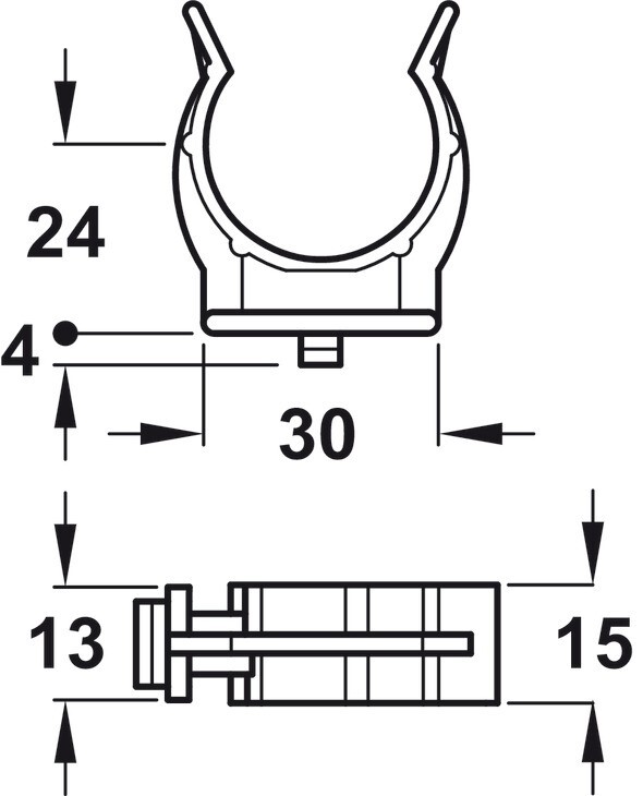 4pk Kitchen Kick Board Plinth Clips 28 / 30mm Dia - For Groove Slot ...