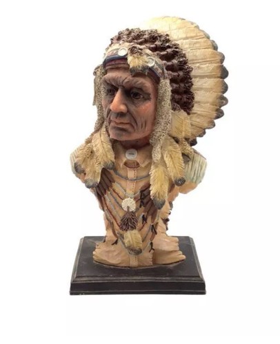 Native American Statue Bust Chief Tribal Indian Freestanding ...