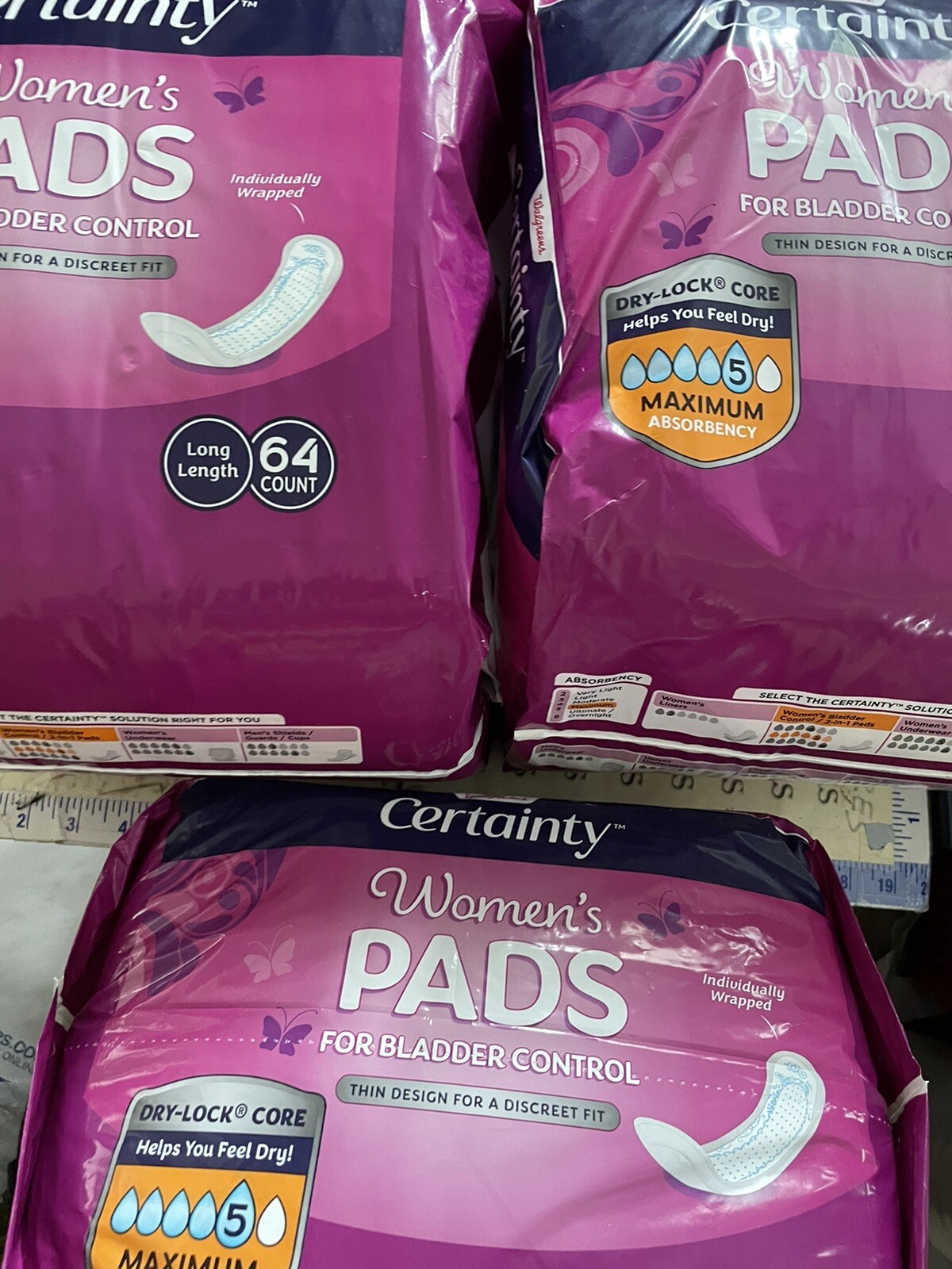 Walgreens Certainty Women's Bladder Control Pads 64 Long Length for ...