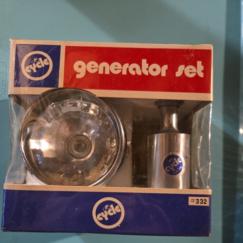 VINTAGE New BICYCLE GENERATOR LIGHT KIT/cycle GENERATOR SET MODEL #332 ...