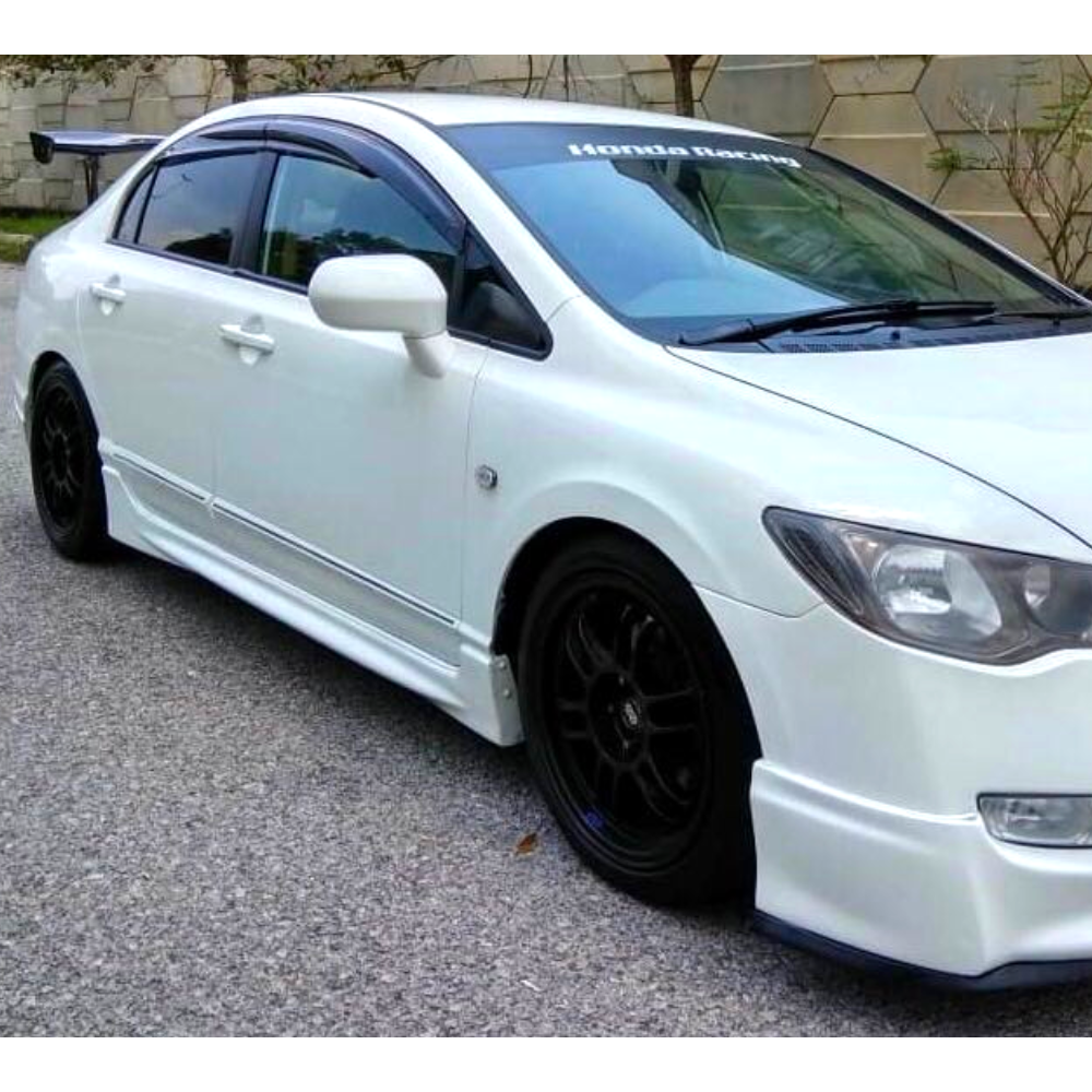 For Honda Civic Side Skirts Mugen RR Style FD FD1 FD2 06-12 4 doors ...