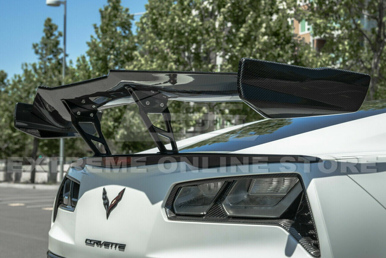 CARBON Fiber Full Spoiler ZR1 Style For 14-19 Corvette C7 Z06 Rear Wing ...