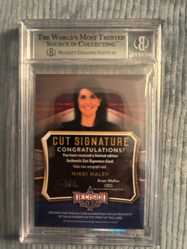 NIKKI HALEY 2020 DECISION CUT SIGNATURE AUTO SC GOVERNOR Signed BAS ...