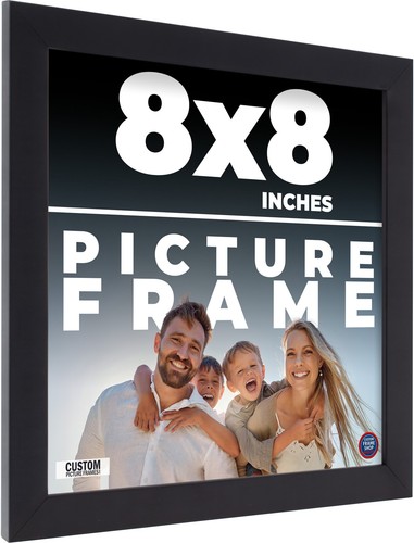 8x8 Frame Black Real Wood Picture Frame Width 0.75 inches | Interior ...