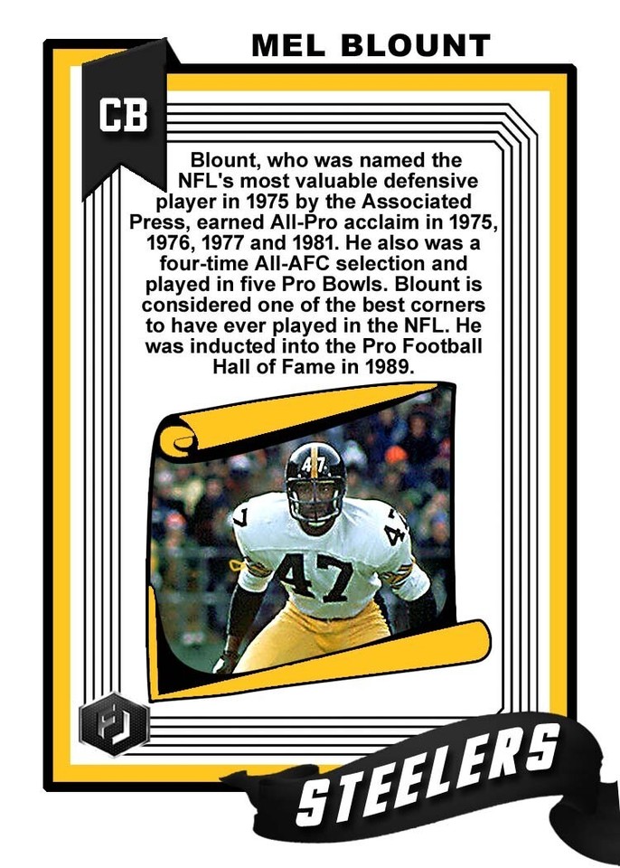 ACEO MEL BLOUNT PITTSBURGH STEELERS CUSTOM HAND MADE ART CARD | eBay