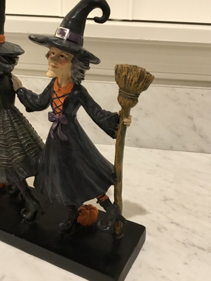 Halloween Trio Witches Dancing Sculpture Figurine Tabletop Decor | eBay