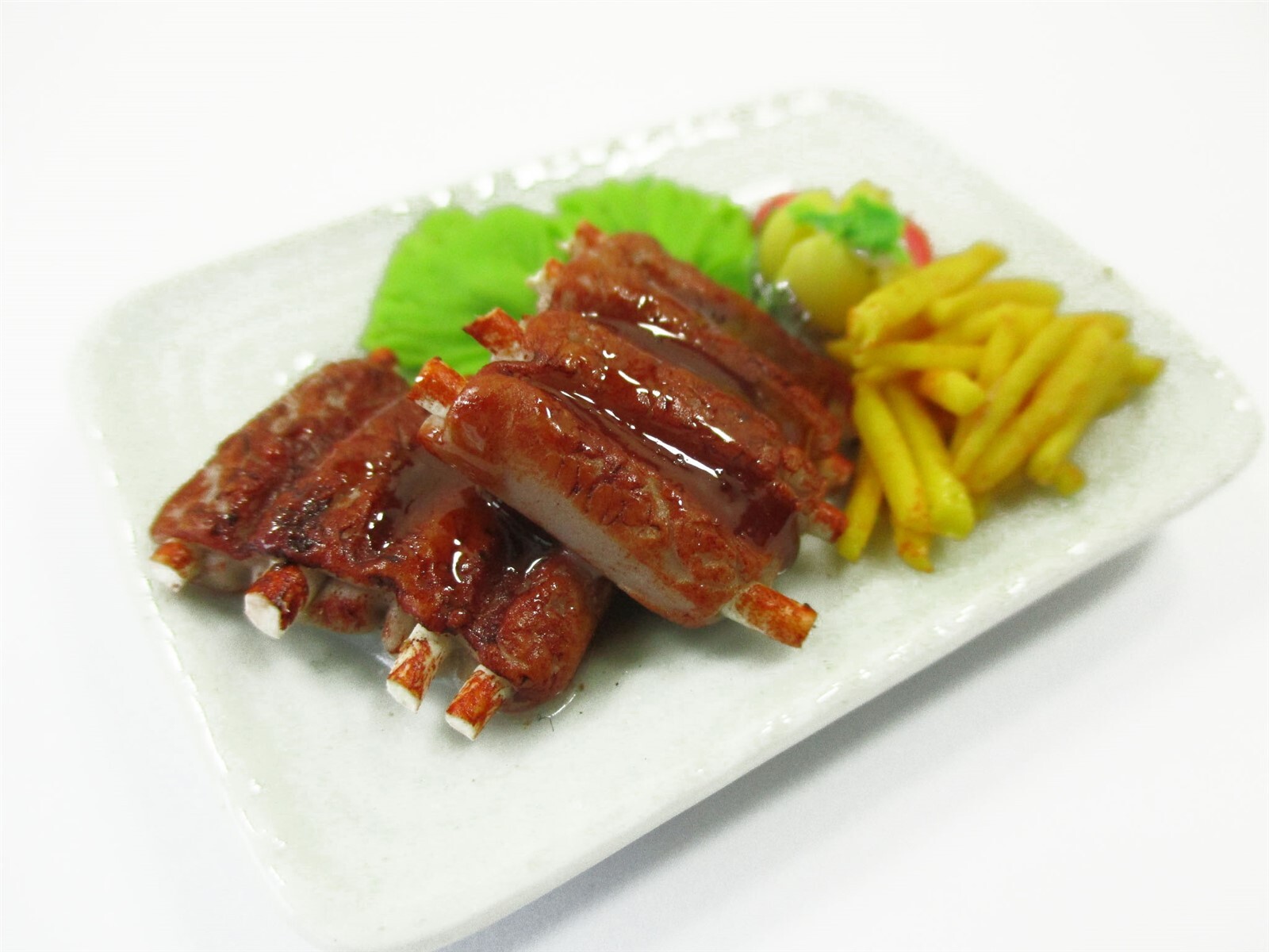 1:6 Dollhouse Miniatures Food Honey Pork Ribs BBQ Dollhouse Food 14971 ...