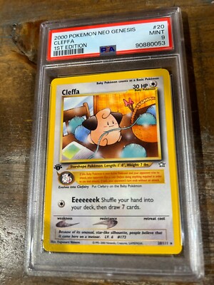 Pokemon 2000 Neo Genesis 1st Edition CLEFFA #20 PSA 9 Mint RARE | eBay