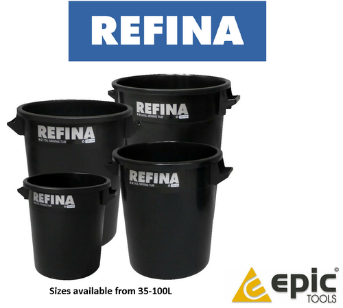 Refina Black Plastering Mixing Bucket Large Plaster Rendering Tub 35 ...
